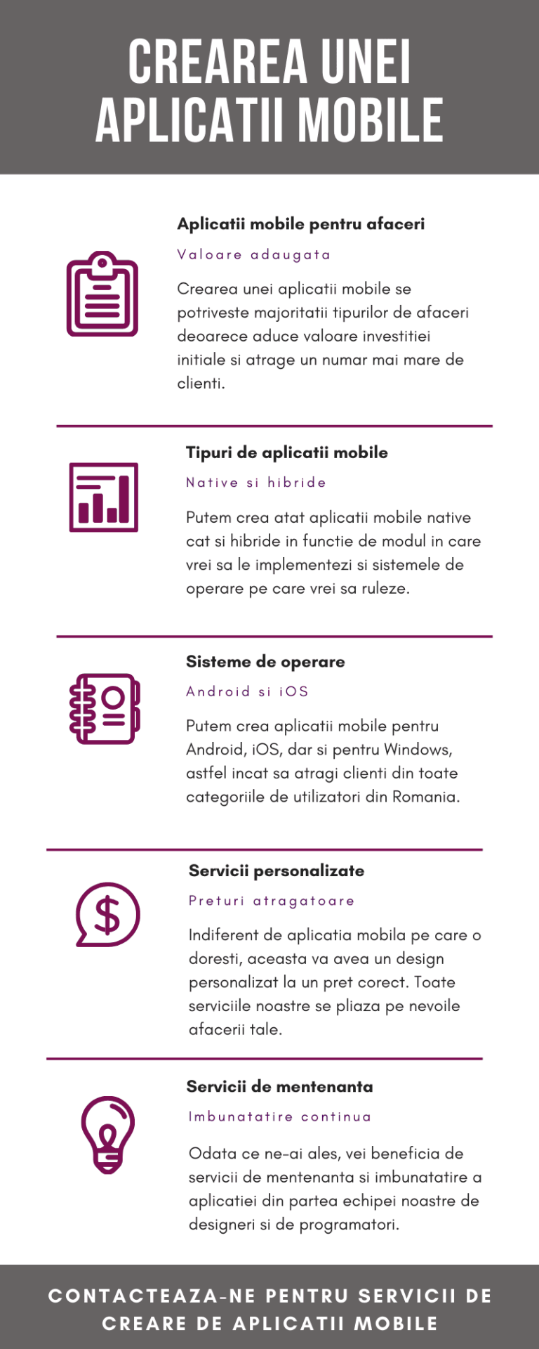 Dezvoltare / Creare de Aplicatii Mobile Android si iOS